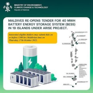 Maldives re-opens tender for 40 MWh Battery Energy Storage System (BESS ...